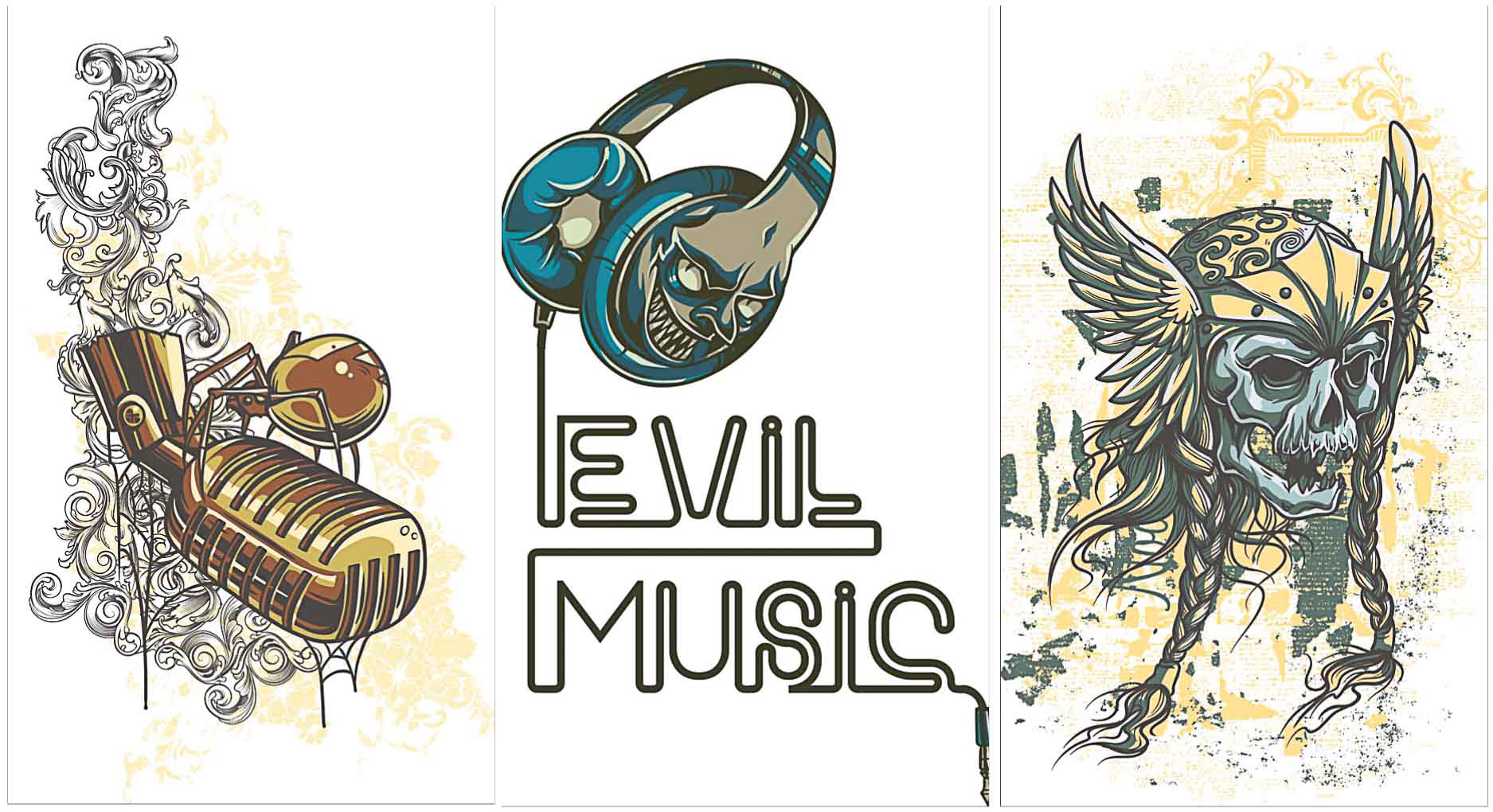 Grunge Design T shirt Music Set Free Download