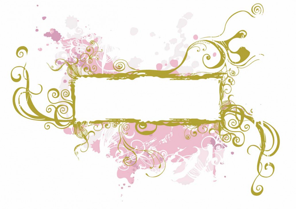 Bright decorative swirls frame vector | Free download