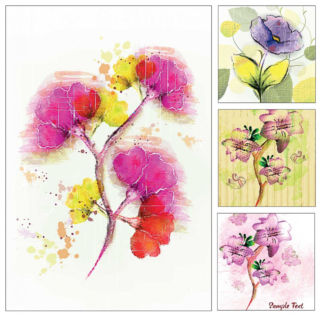 Floral spring set vector | Free download
