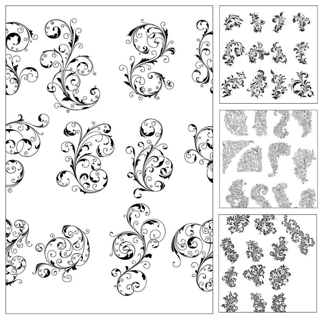 Ornate pattern vector set | Free download
