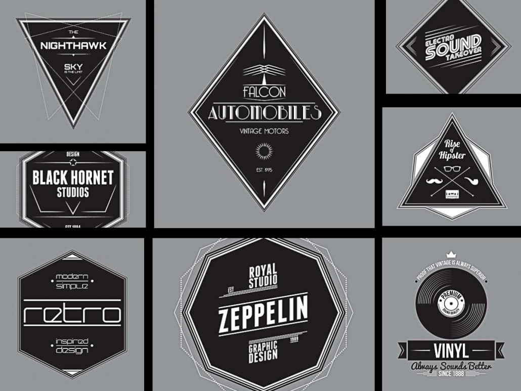 Vintage auto labels vector set | Free download