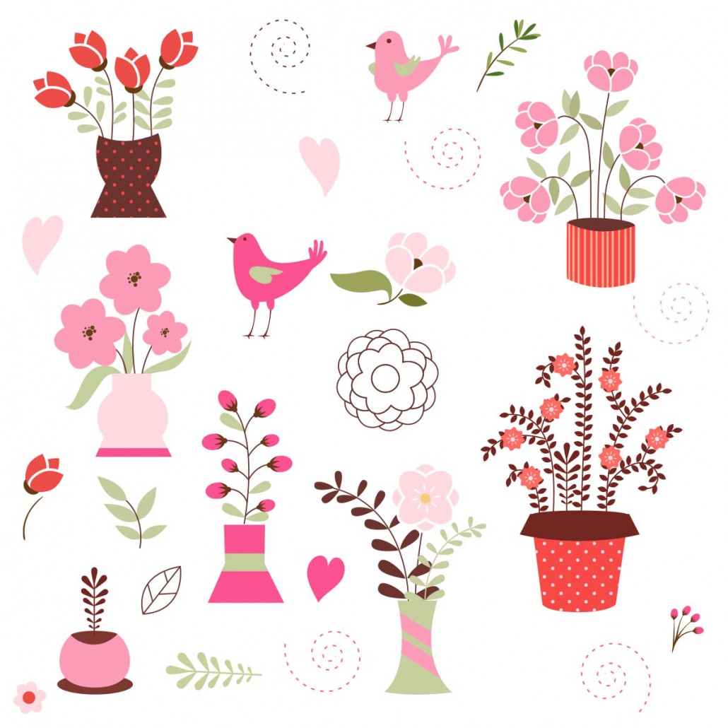 Free vector home flowers set | Free download