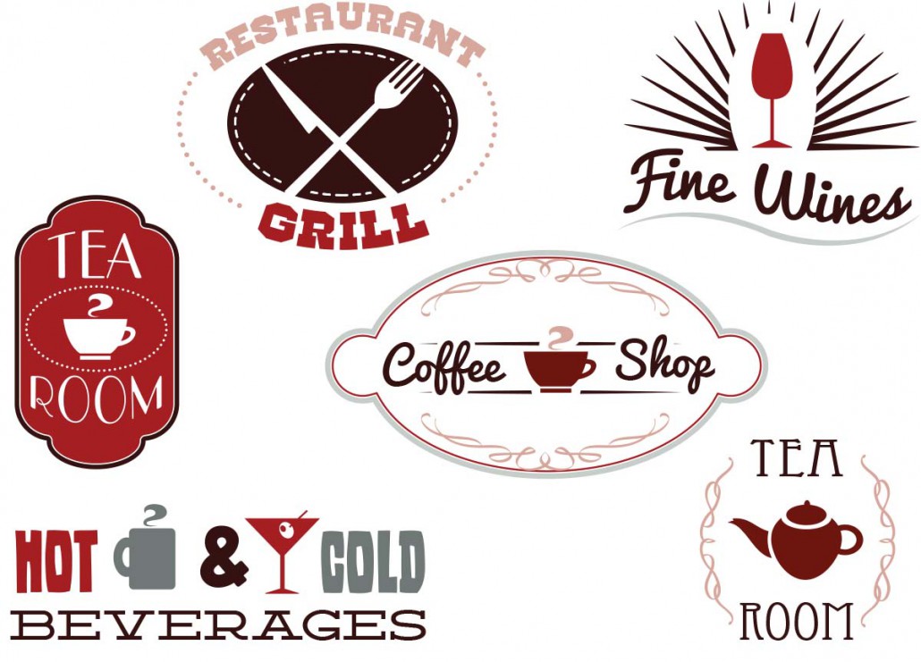 Tea & coffee beverages label set vector | Free download