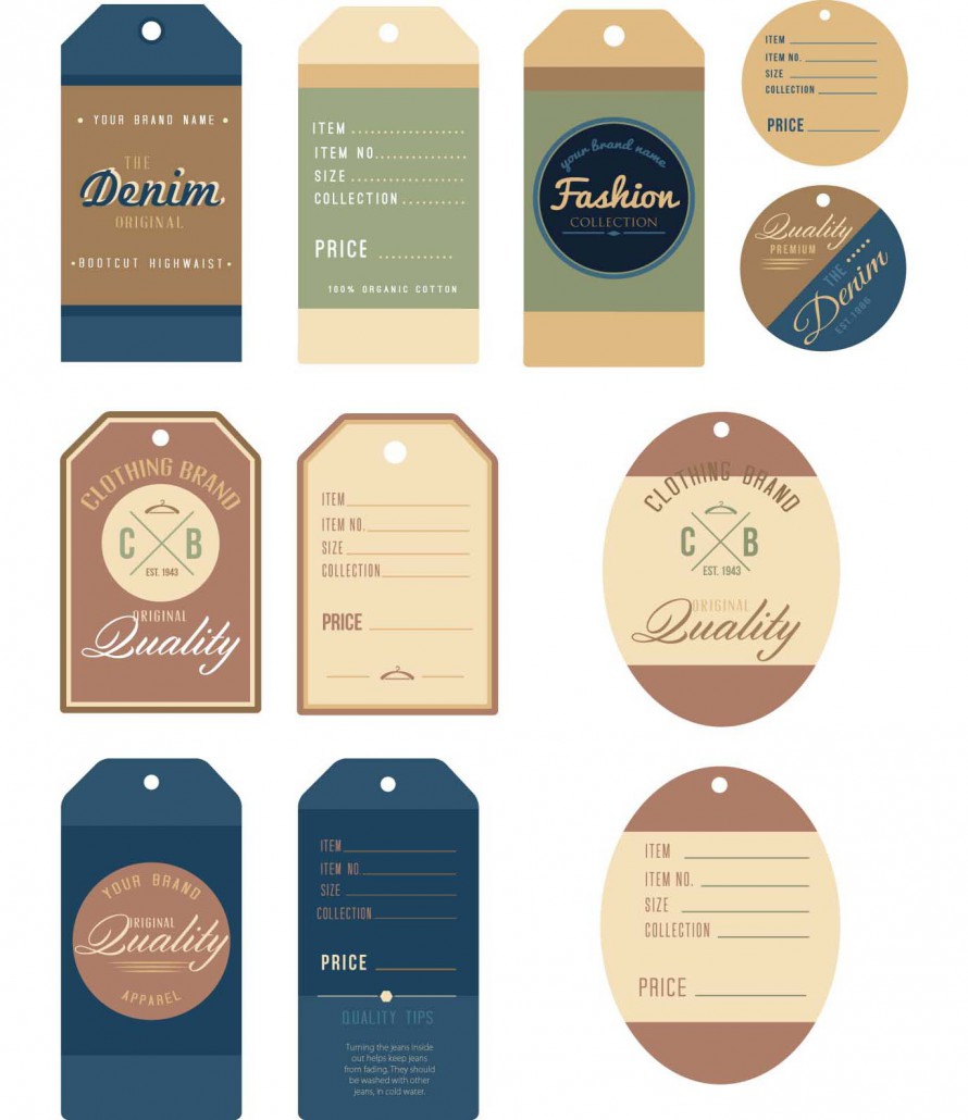 Apparel vector tag denim set | Free download