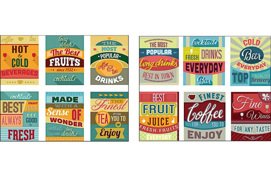 Beverages poster set vector | Free download