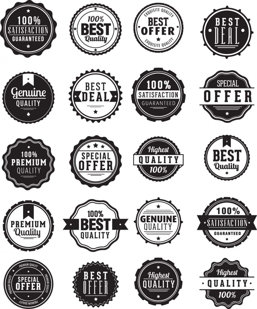 Modern badges decorative vector | Free download