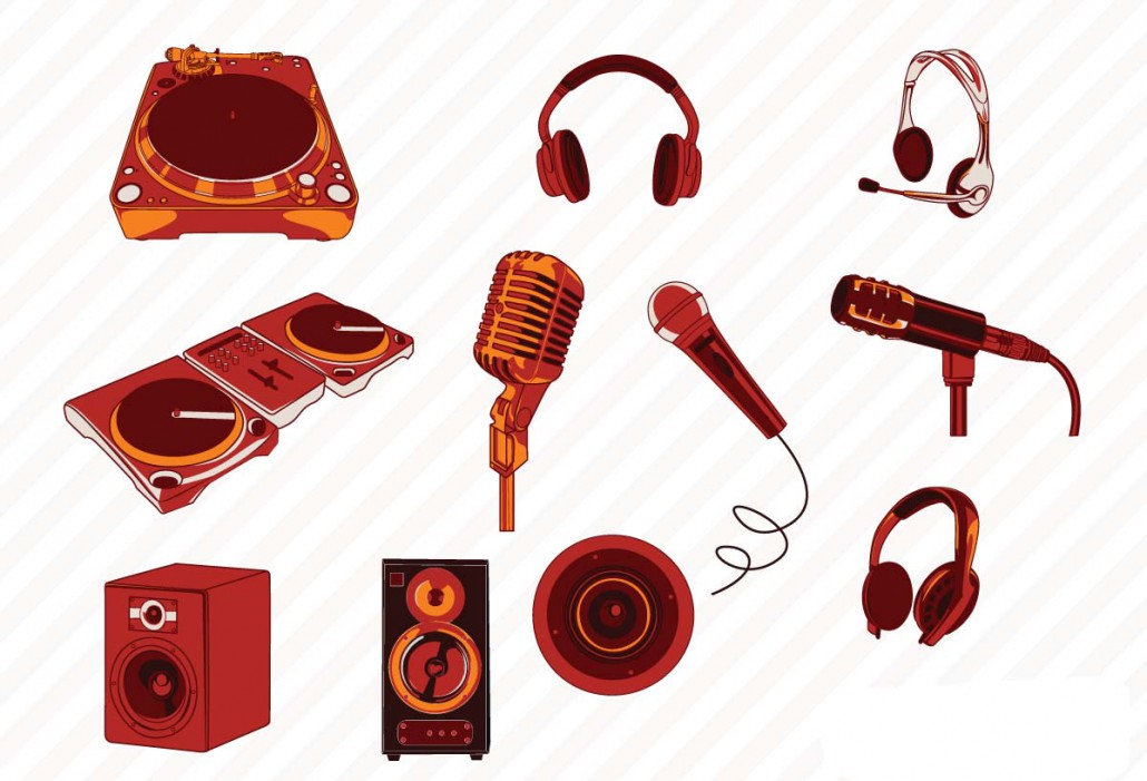 Vector Music dj elements set | Free download