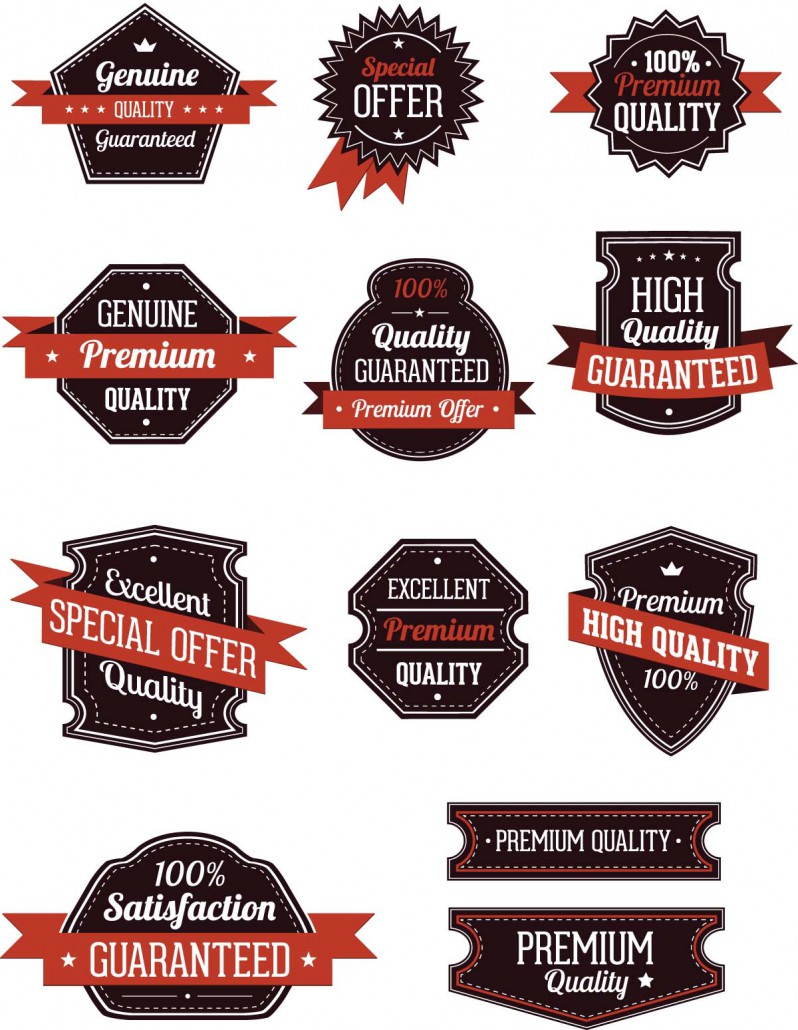 Retro premium labels vector set | Free download