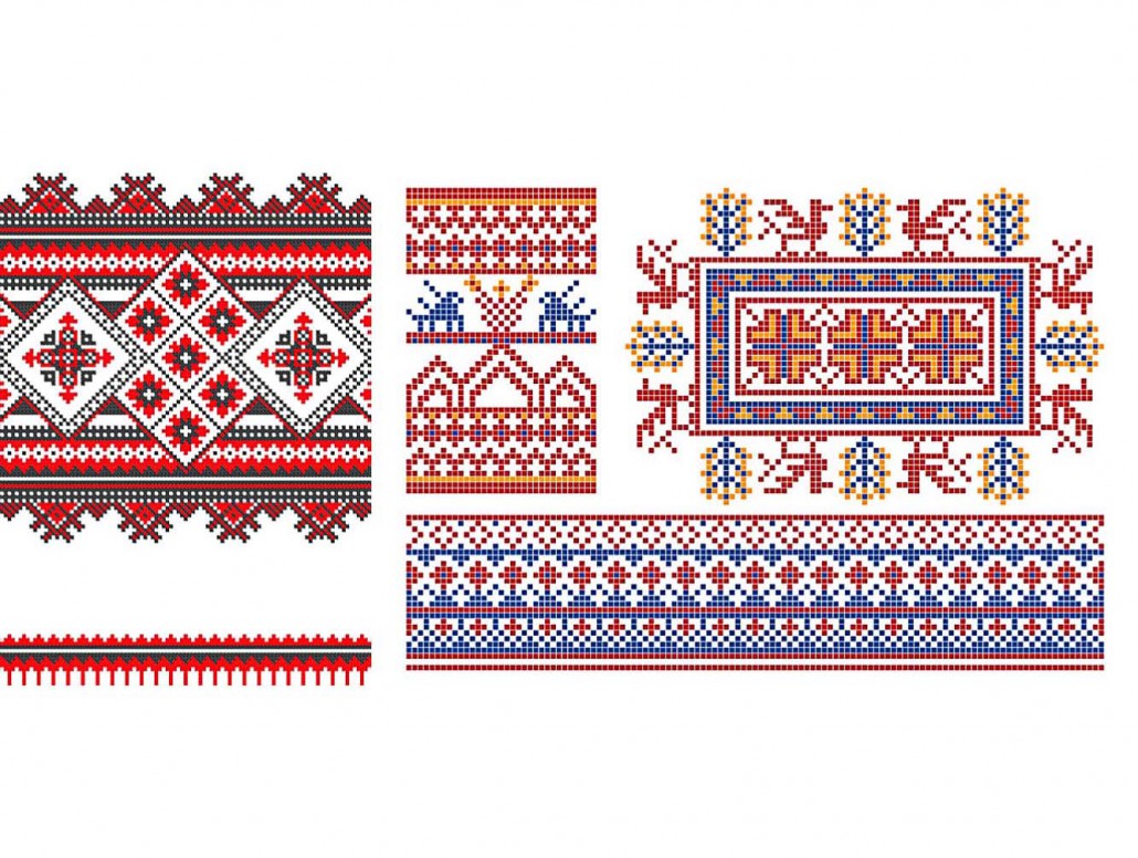 Slavonic pattern set vector | Free download