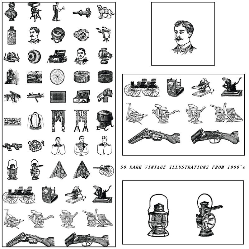 Rare vintage illustrations vector set | Free download