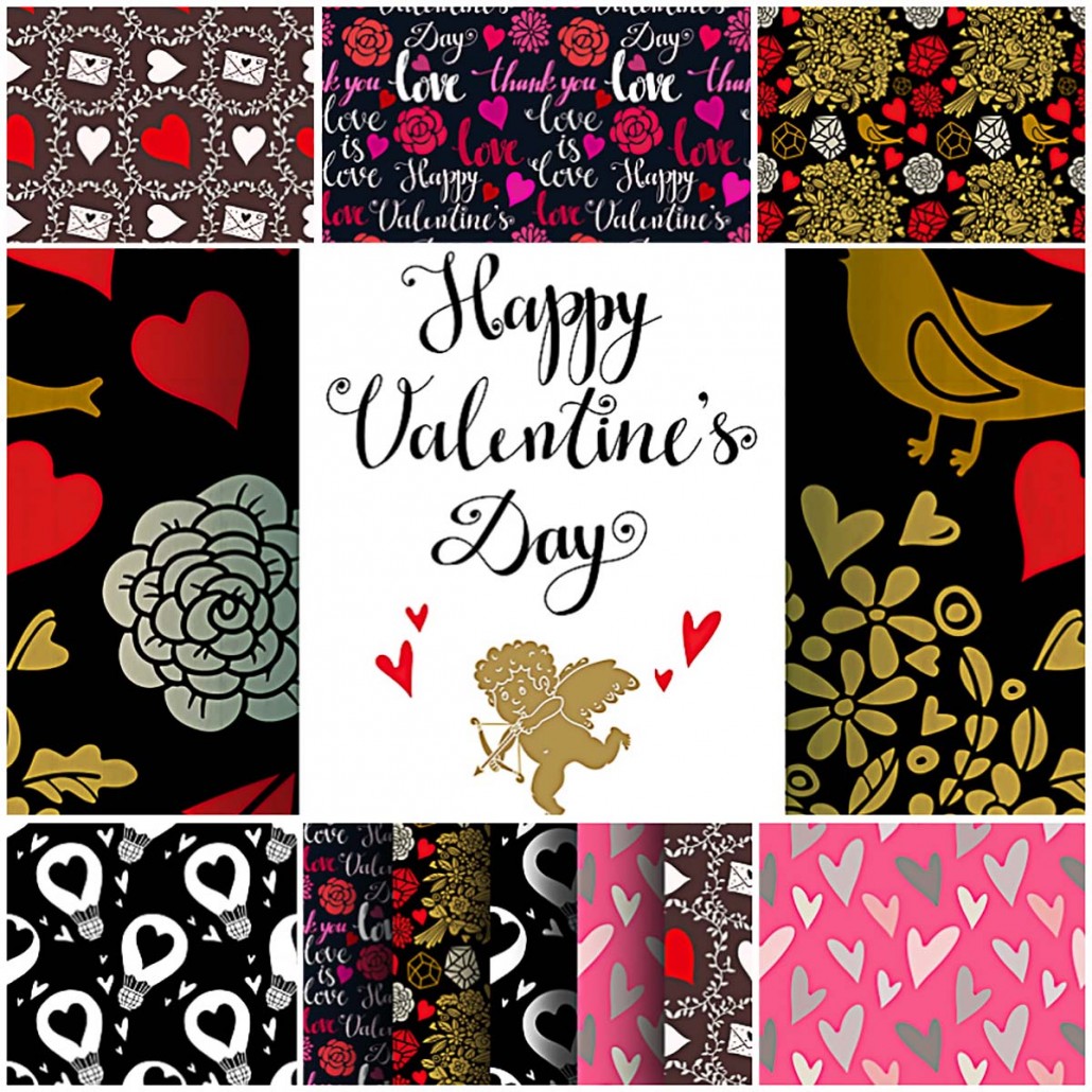 Romantic patterns for Valentine’s Day collection | Free download
