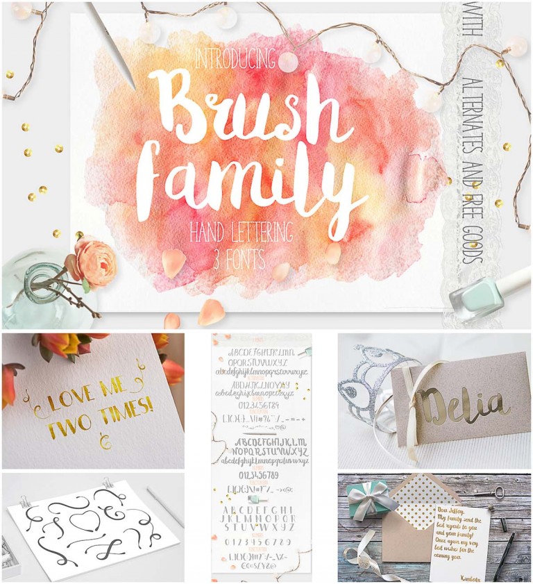 Brush font family set | Free download