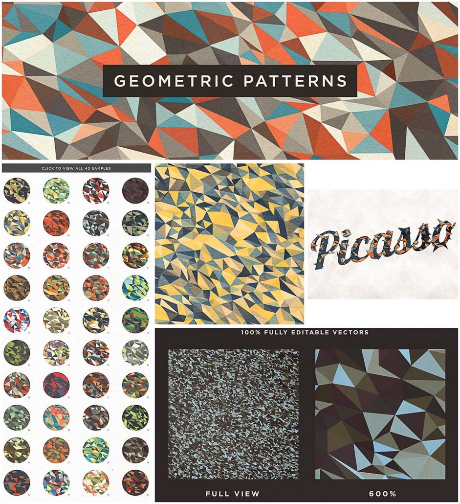 Geometric vector patterns collection | Free download