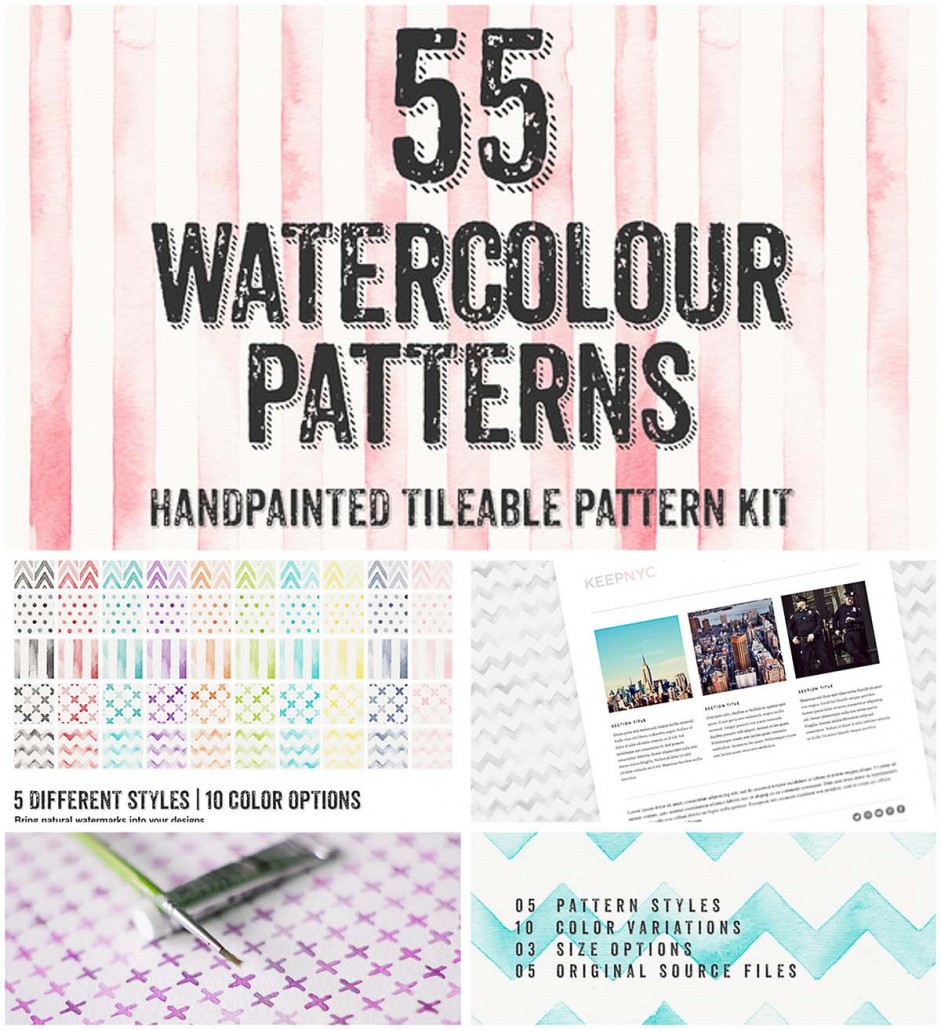 Watercolor patterns collection | Free download