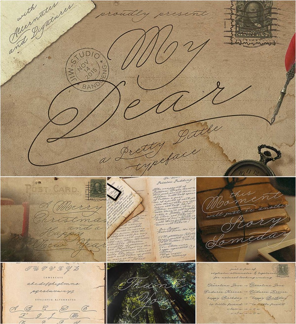 My dear vintage script | Free download