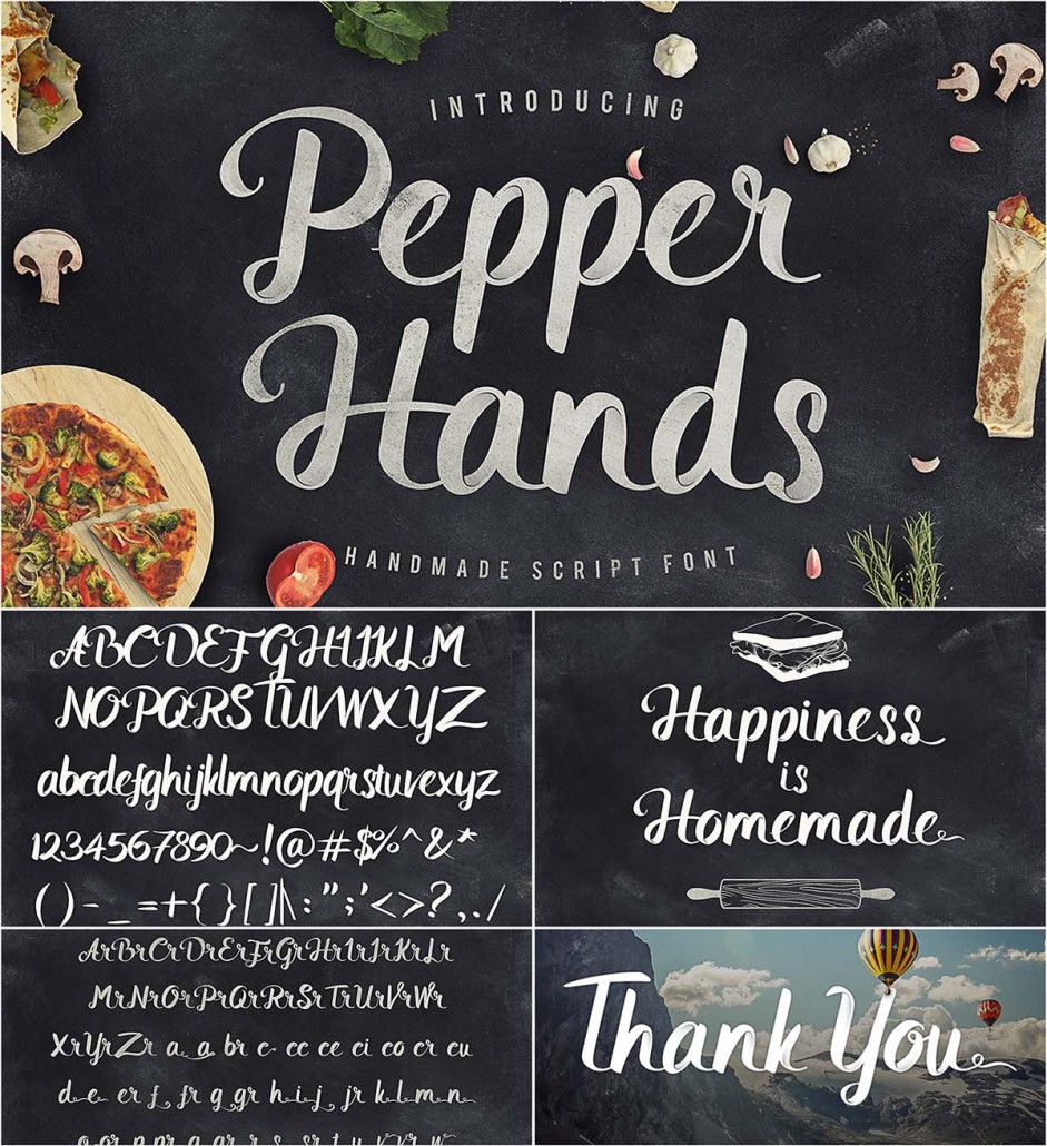 Pepper hands calligraphy script | Free download