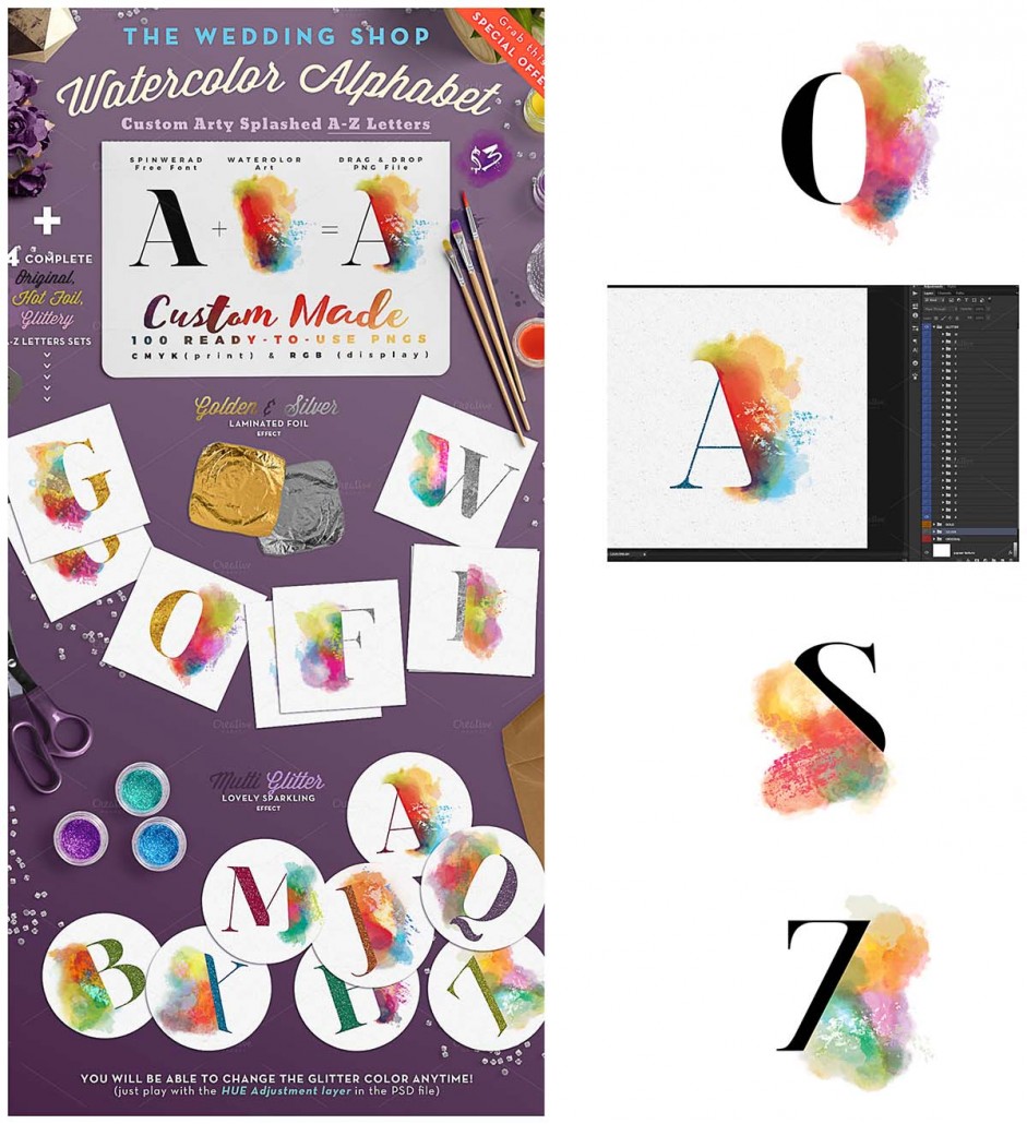 Watercolor alphabet A Z | Free download