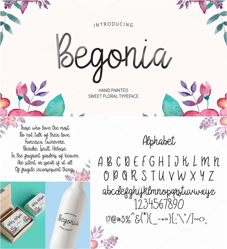 Begonia simple font | Free download