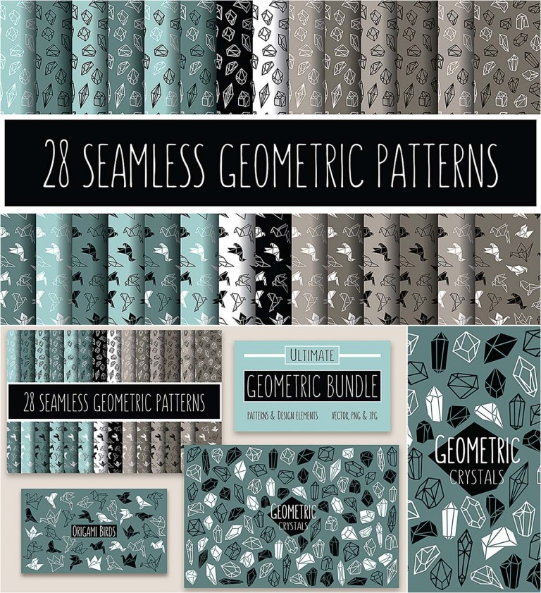 Geometry origami pattern set | Free download