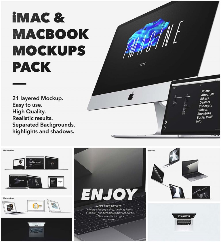 Macbook and imac mockup collection | Free download