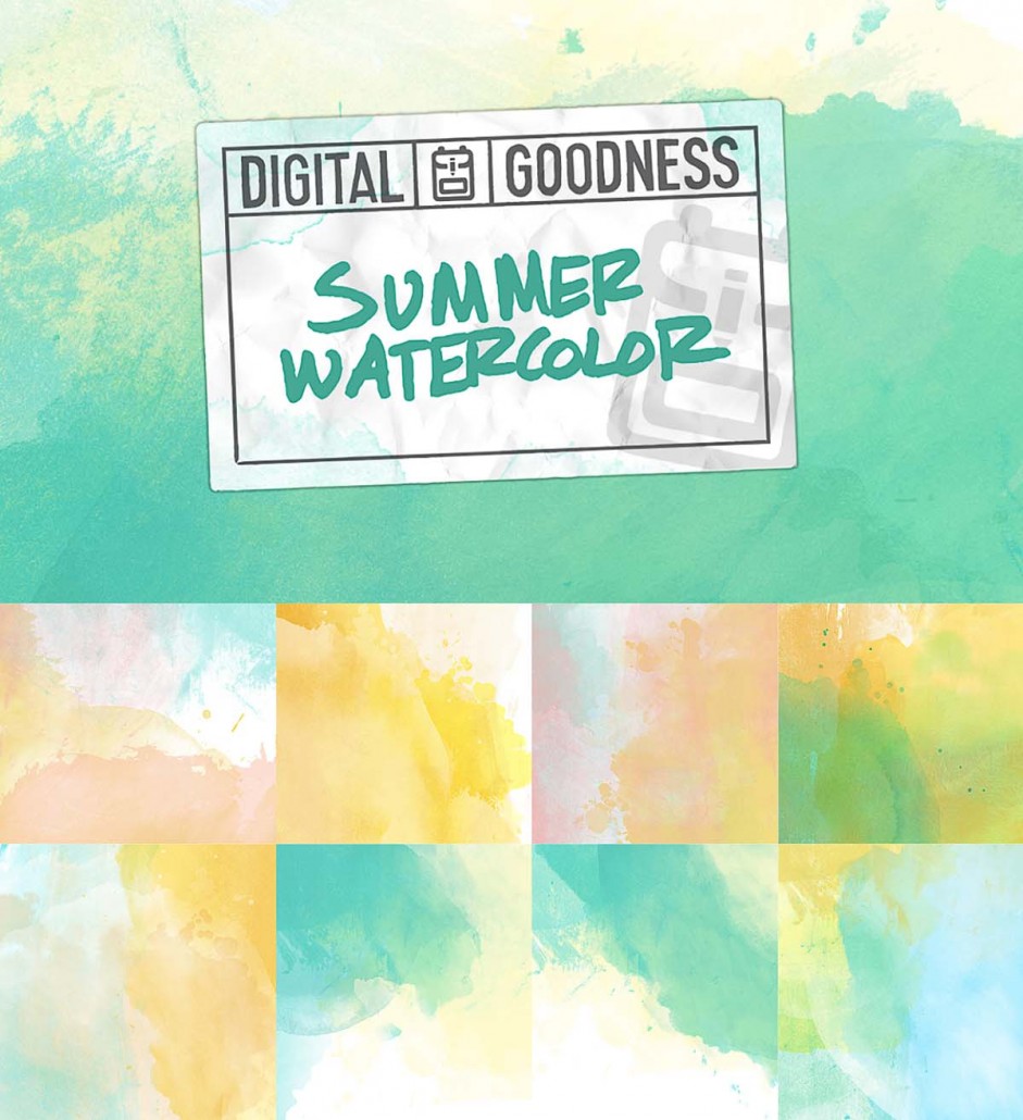 Watercolors summer paper collection | Free download