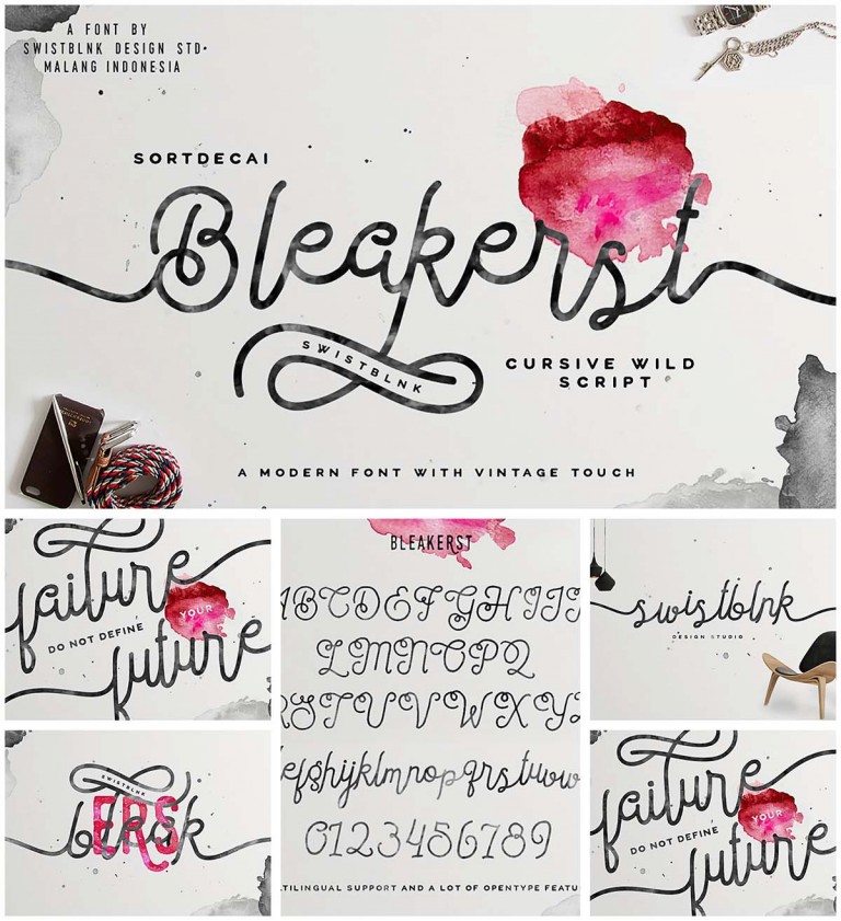 Bleakerst cursive script | Free download