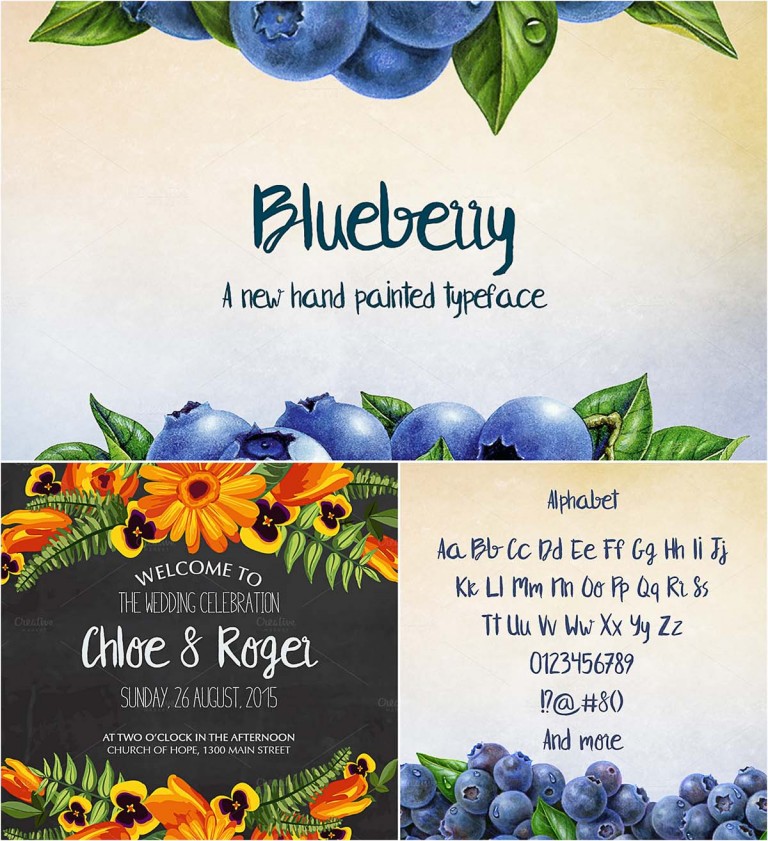 Blueberry hand written font | Free download