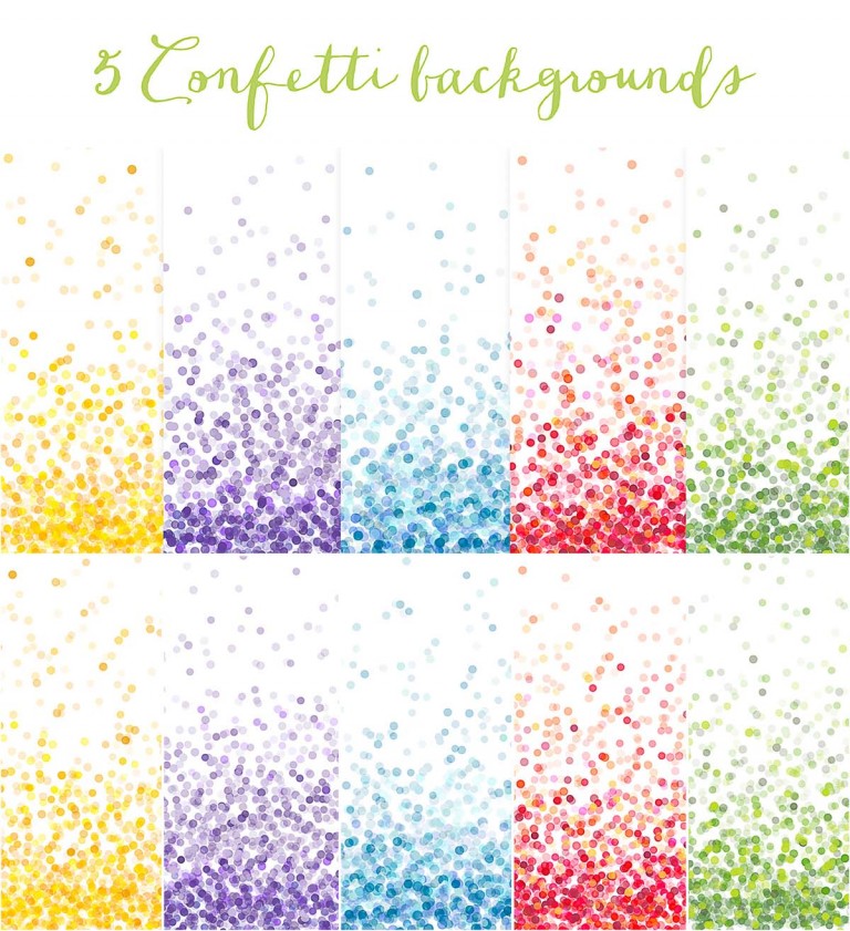 Confetti bright background collection | Free download