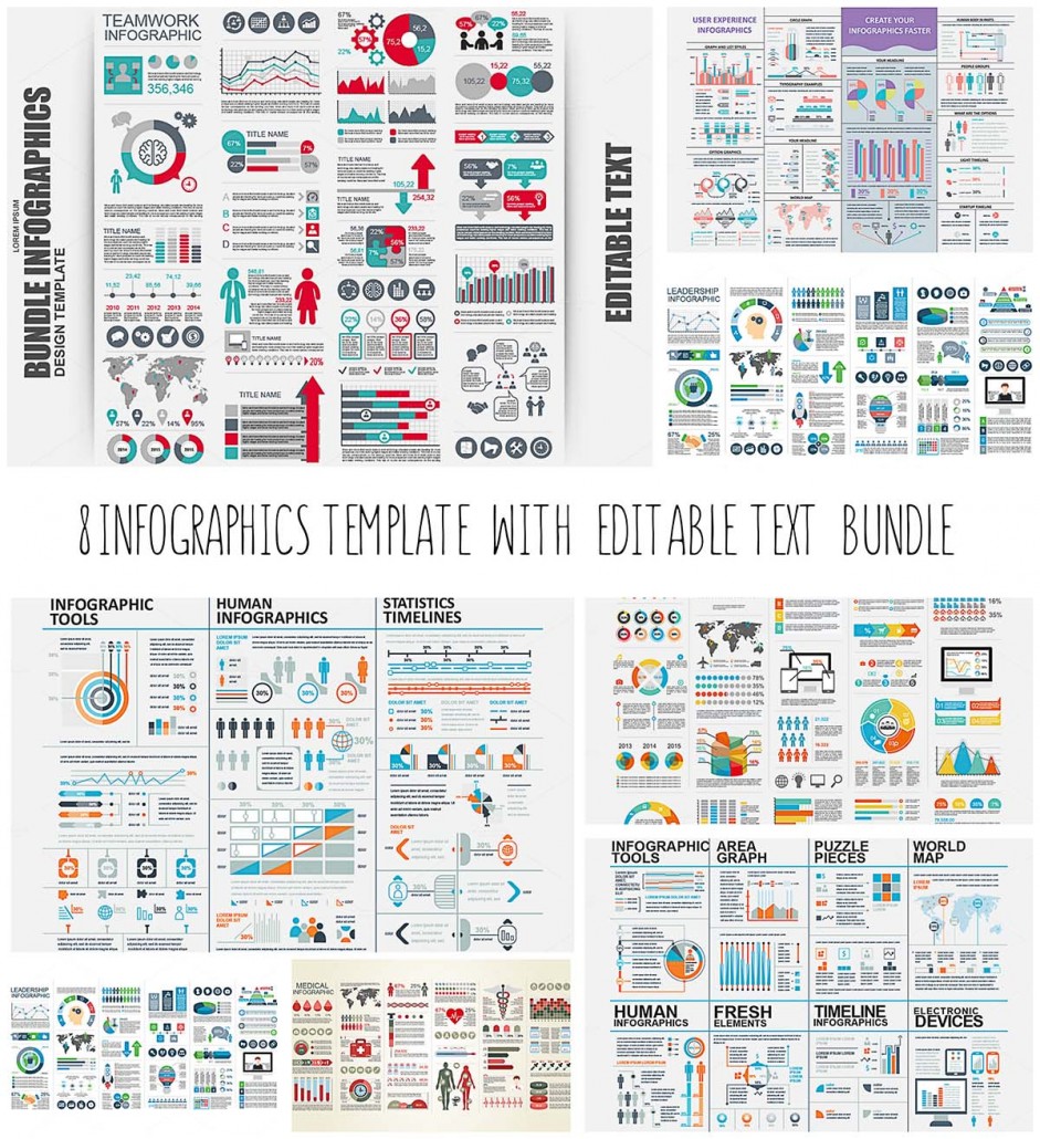 Infographics template and elements bundle | Free download