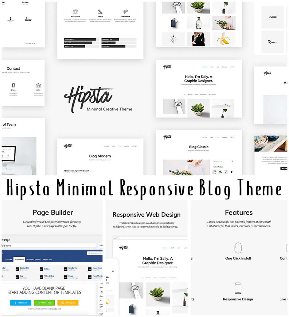 Hipsta minimalist blog theme | Free download