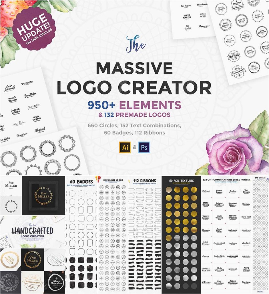 Massive logo creator set | Free download