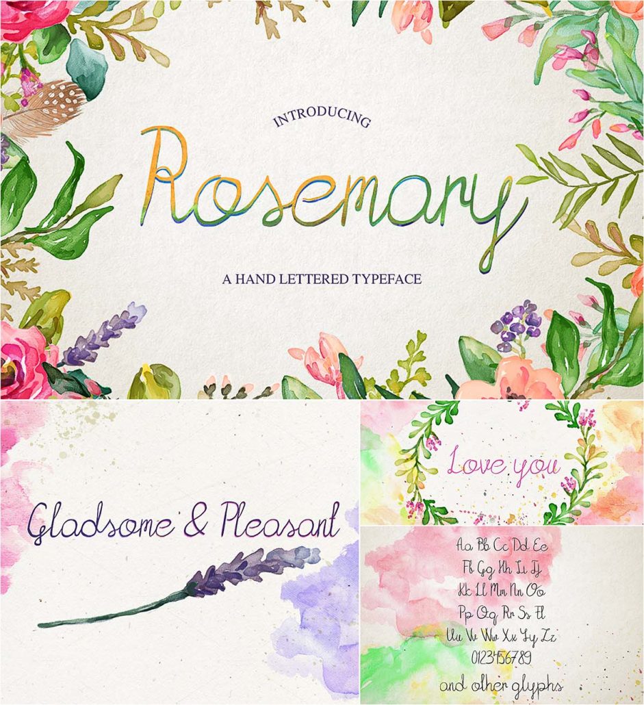 Rosemary calligraphic script | Free download