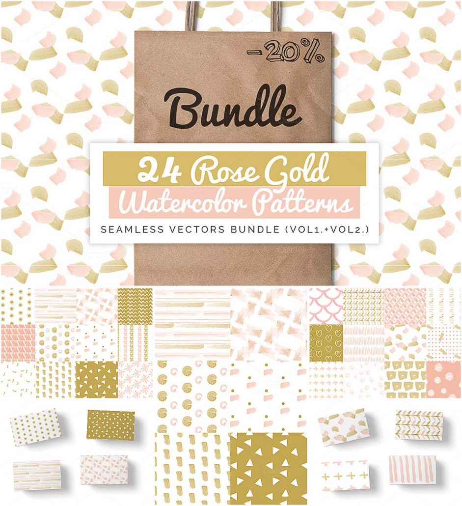 Rose gold patterns bundle | Free download
