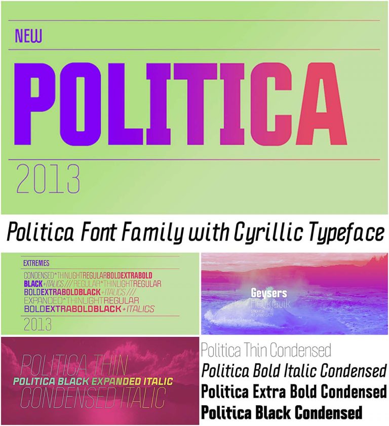 Politica font family with cyrillic typeface | Free download