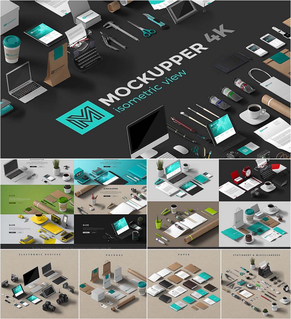 Mockupper scene generator isometric bundle | Free download