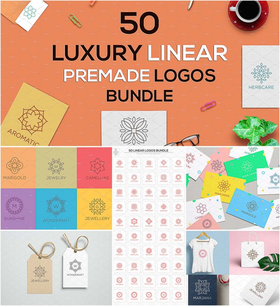 Linear premade logos collection | Free download