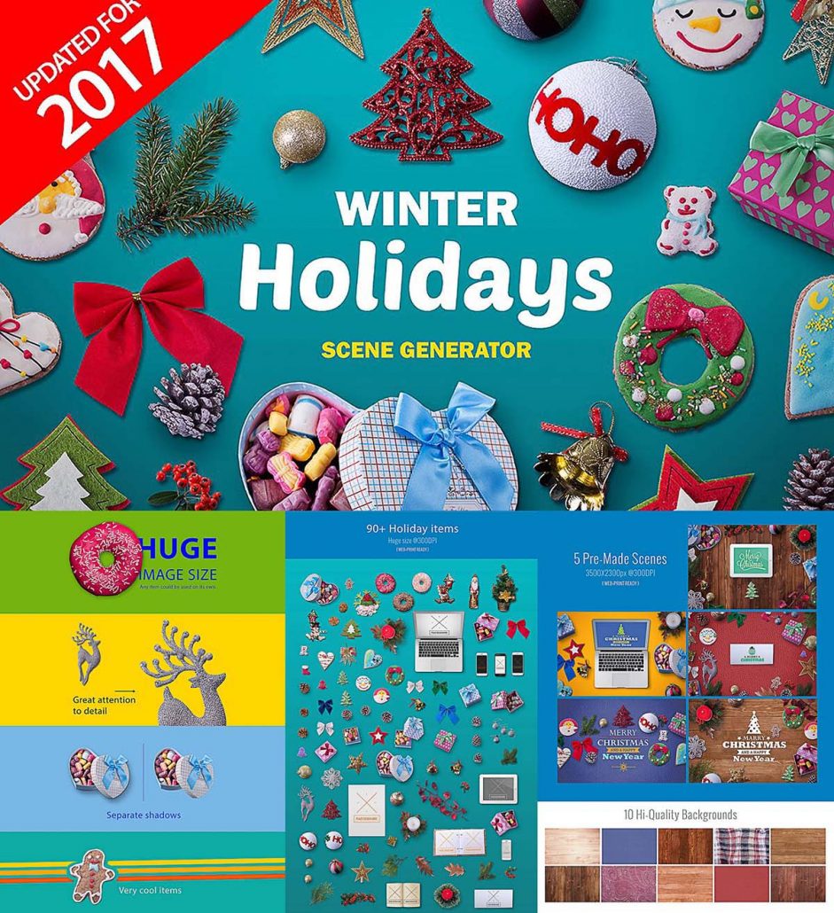 Winter holidays scene generator | Free download