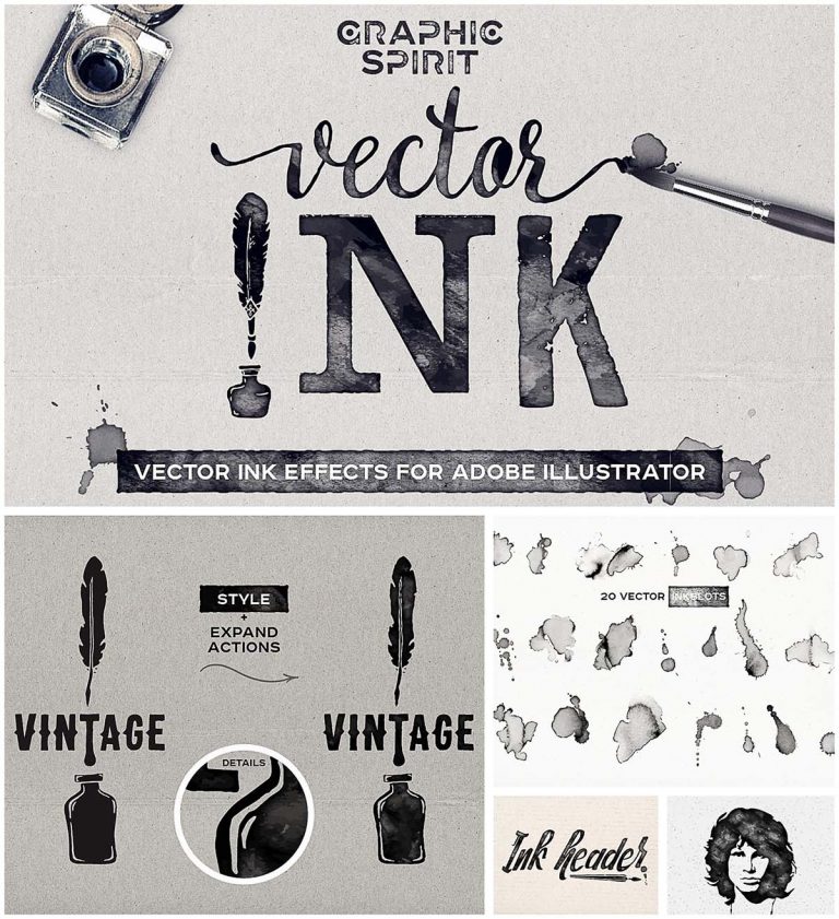 Inkbox photoshop styles and brushes | Free download