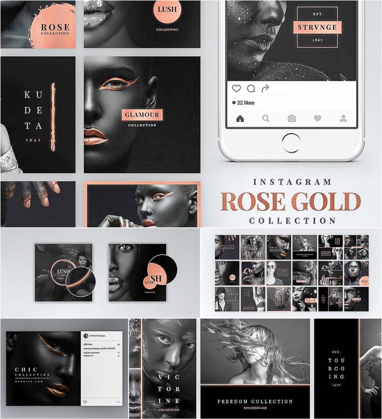 Instagram rose gold bundle | Free download
