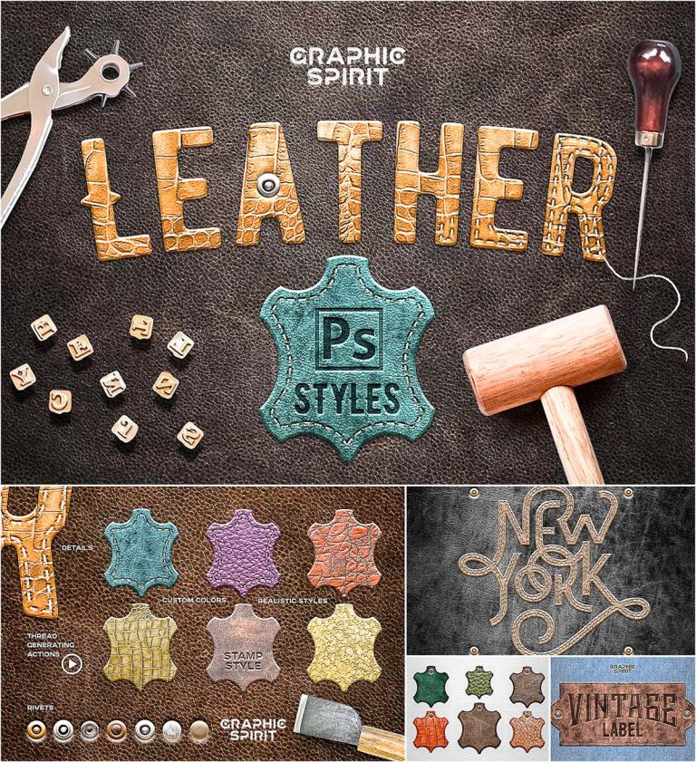 Leather Photoshop layers and styles | Free download