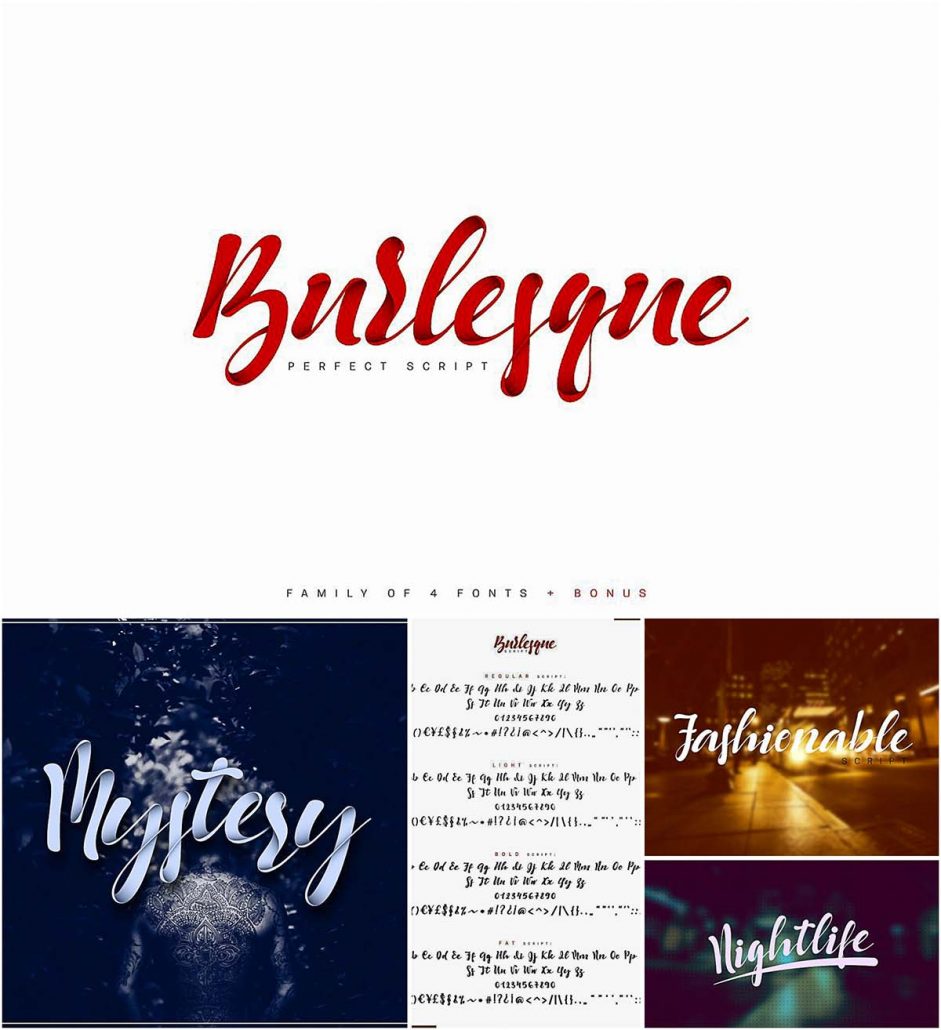 Burlesque pack of 4 fonts | Free download