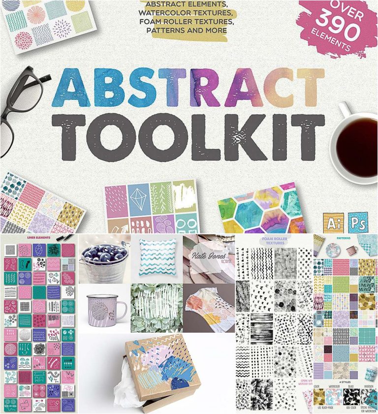 Abstract patterns and textures toolkit | Free download