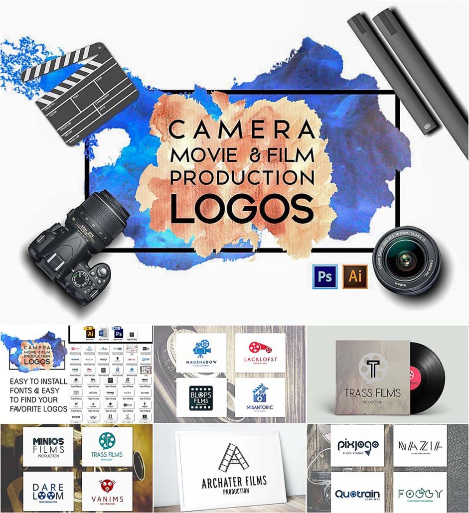 Camera movie film production logos | Free download