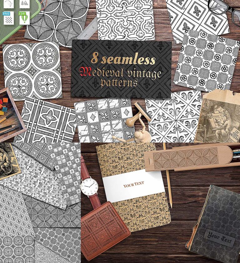 Medieval seamless patterns | Free download