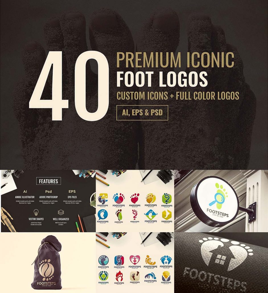Premium foot logo set | Free download