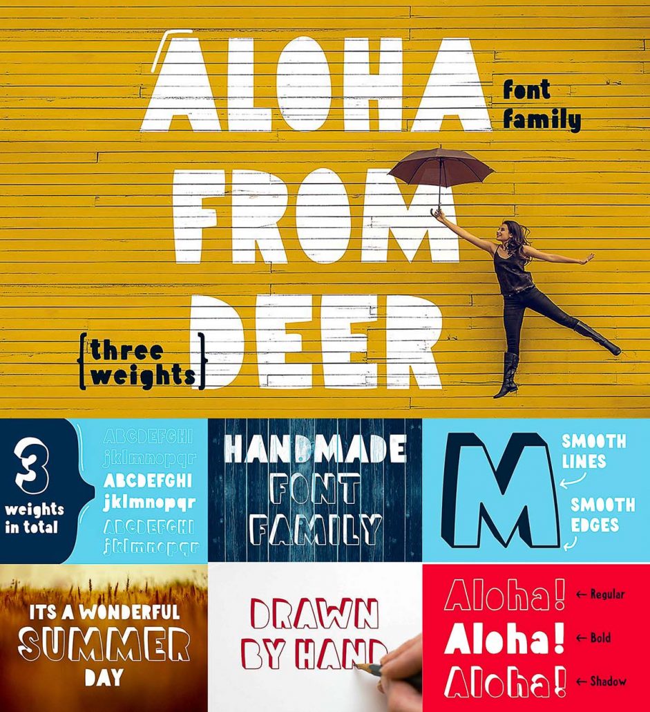 Aloha from deer summer font family | Free download