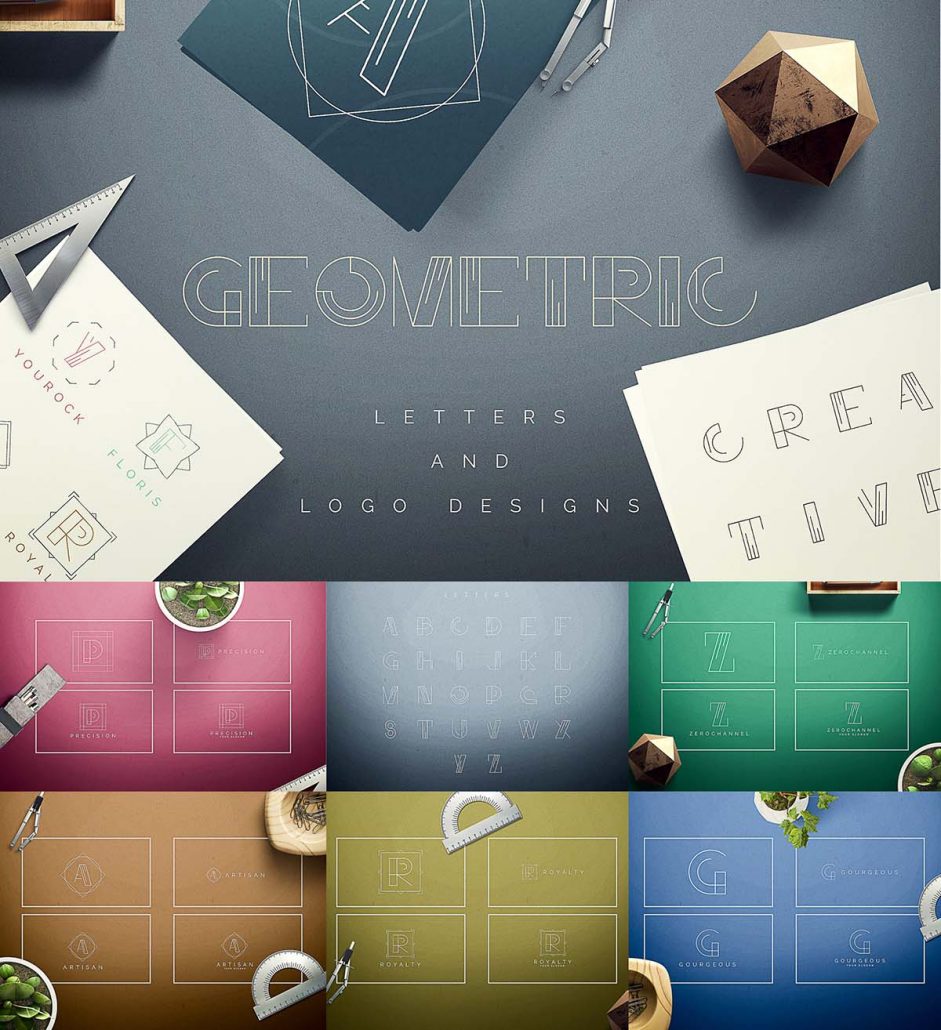 Geometric letters and logo designs | Free download