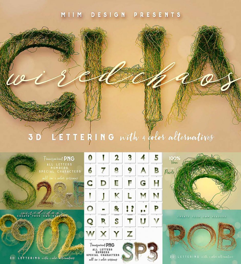 Wired chaos 3D lettering | Free download