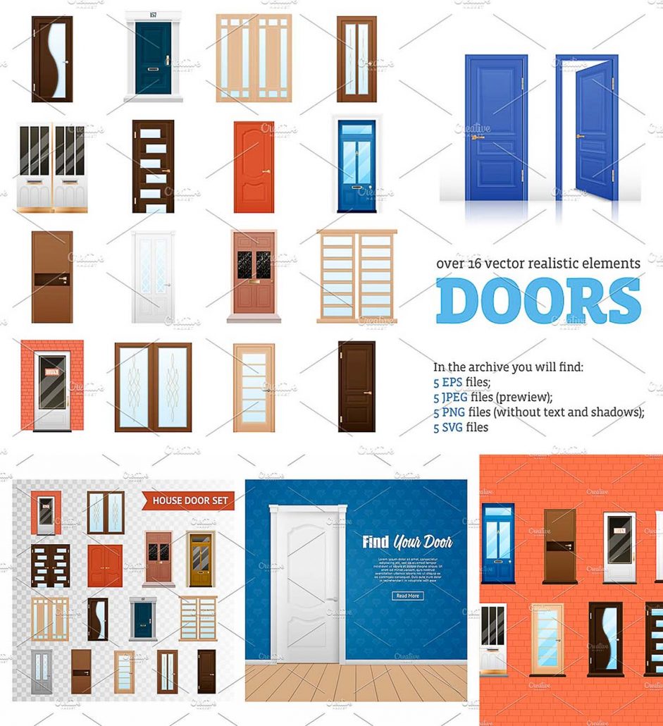 Doors vector set | Free download