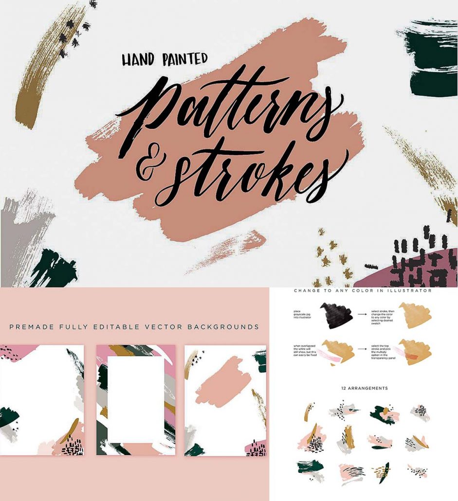 Hand painted patterns and strokes | Free download